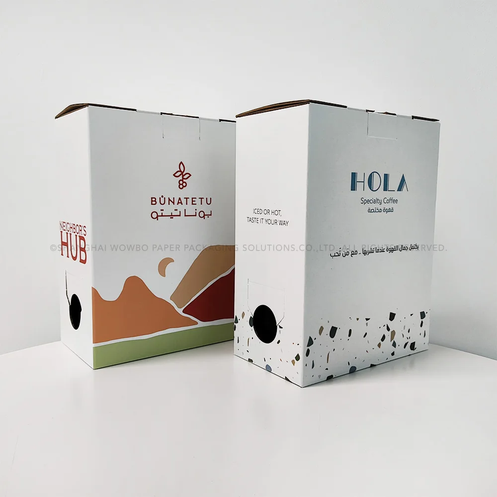 White Background Disposable Corrugated Board Dispenser For Cappuccino ...