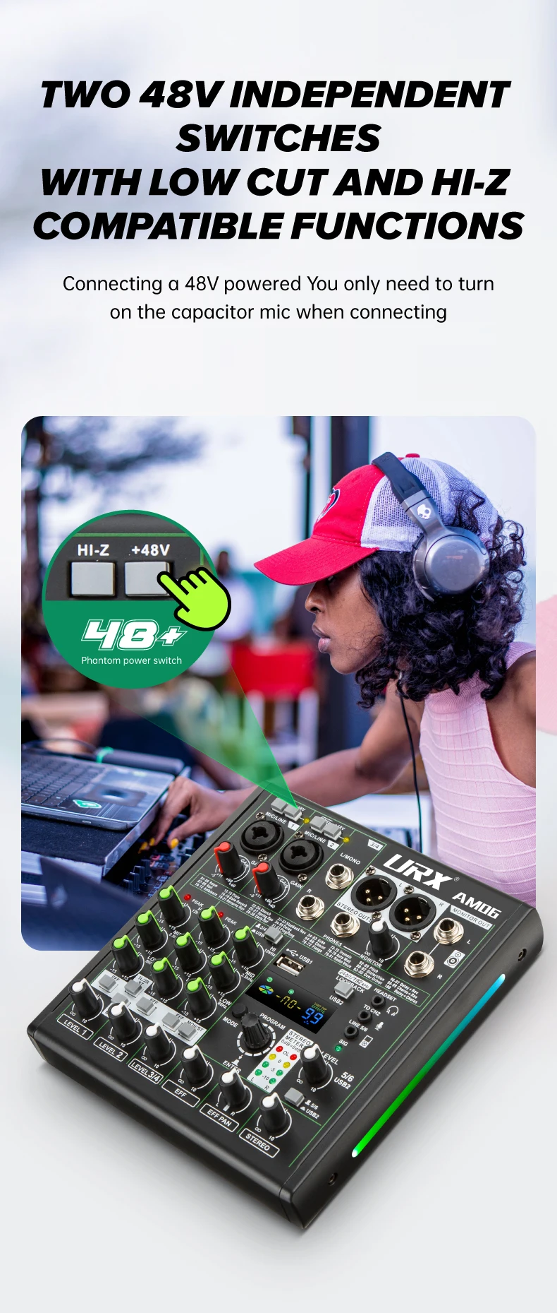 URX AM06 4-Channel Digital Audio Mixer & Interface - 24bit/192kHz for ...
