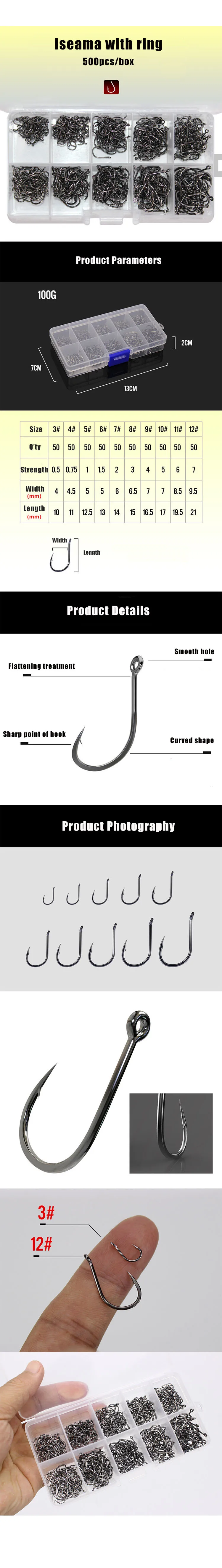 Weihe 500pcs 500pcs/lot Fishing Hooks Fresh Water Fishing Fishhooks Carp Fishing Tackle - Buy ...