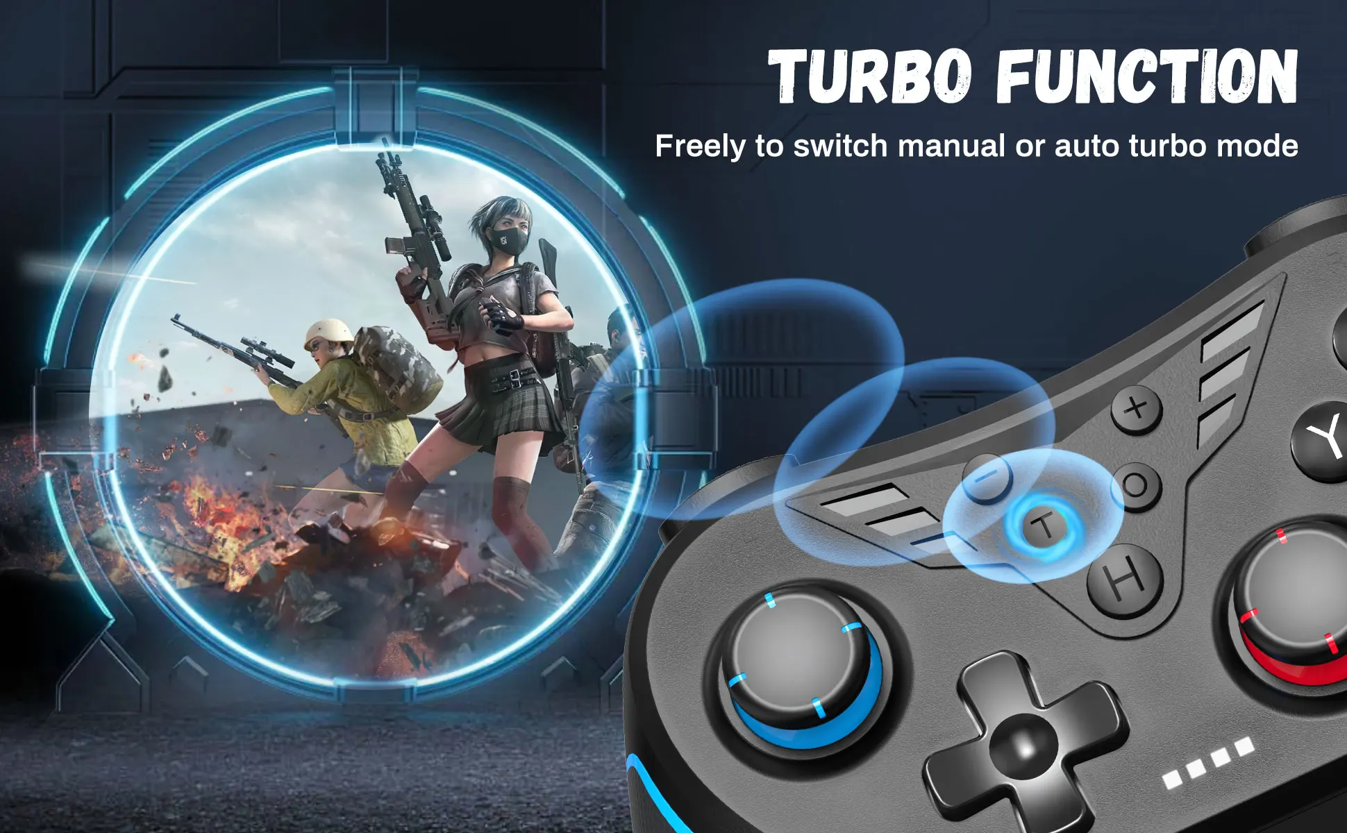 Hall Effect 3D Wireless Game Joystick Controller for Nintendo Switch Pro BT Gaming Gamepad Video ...