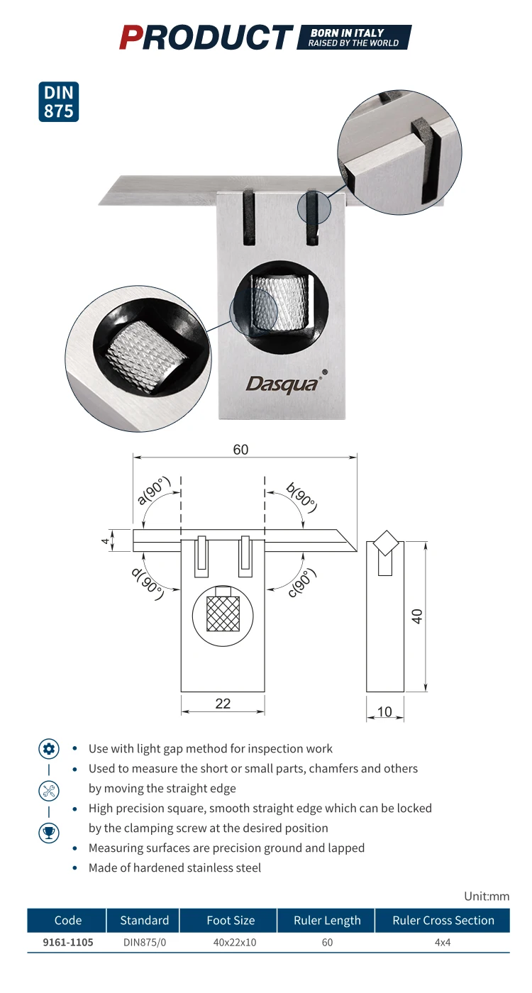 Dasqua Precision Adjustable Hair Square Beveled Angle Measure Tools ...