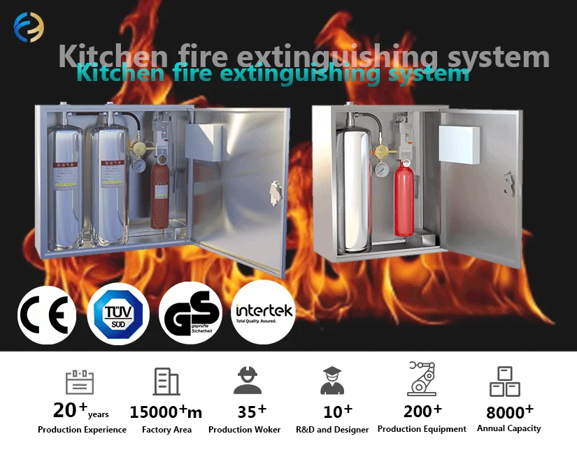 Kitchen Fire Protection System With Cabinet Single Gas Cylinder 20L ...