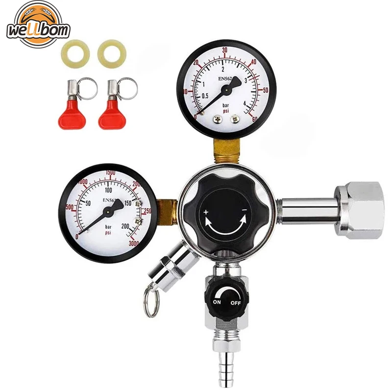 CGA320 Dual Pressure Regulator Gauge - CO2 Gas Regulator