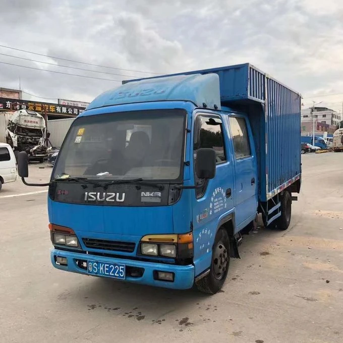 Used Lorry Truck Japanese Cargo Box Van Truck 4*2 Chassis Double Cabin ...