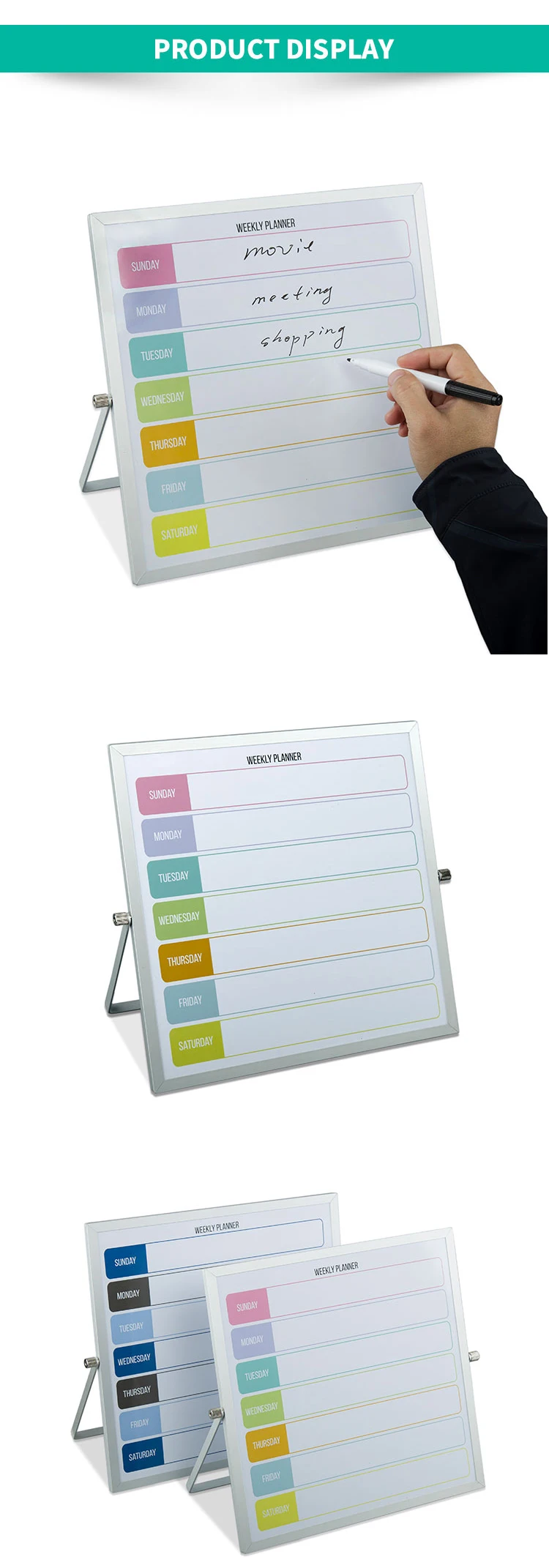 Aluminium Frame Whiteboard For Home Office 10x10 And 8x12 Inches Weekly ...