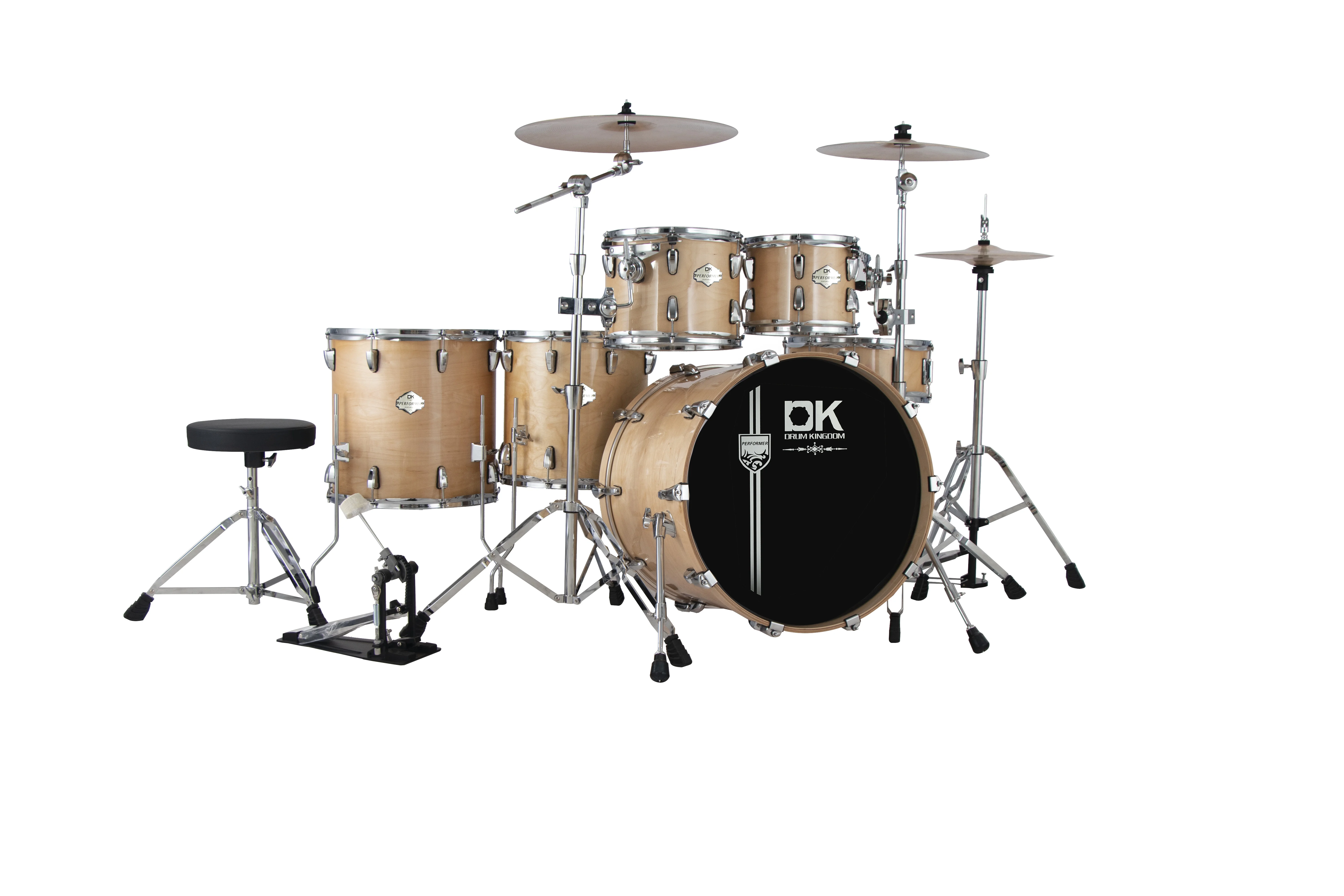 Affordable 5-Piece Birch Wood Acoustic Drum Set for Beginners - Custom ...