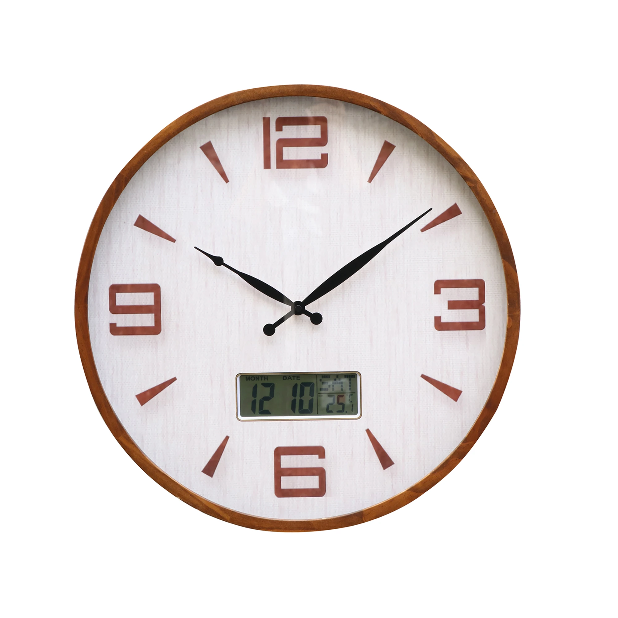 18 Inch Custom Modern Classic Clock High Quality Wooden Plus Lcd ...