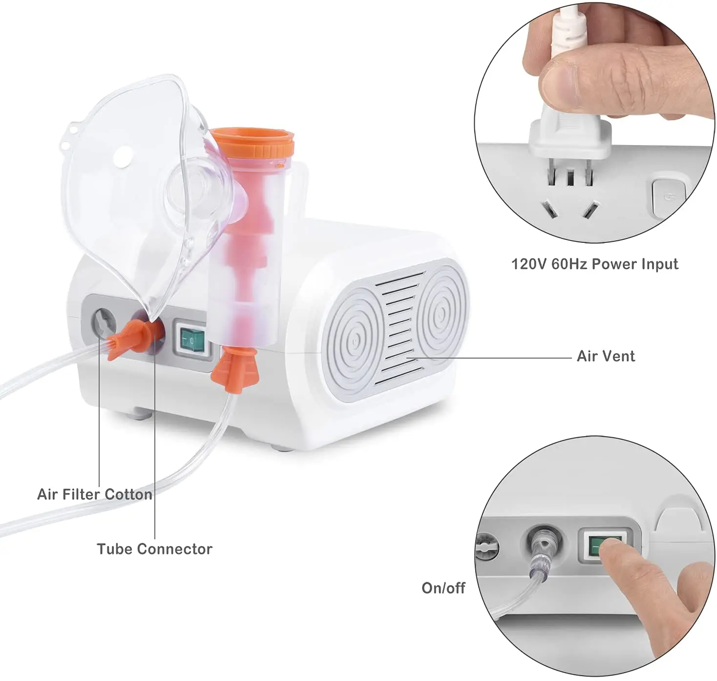 High Nebulization Rate Handheld Nebulizer for Adult Children