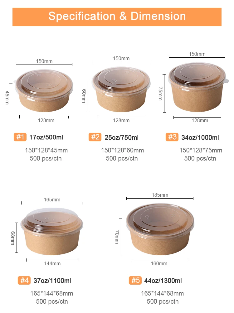 Wholesale To Go Containers Food Disposable Kraft Paper Folding To Go ...