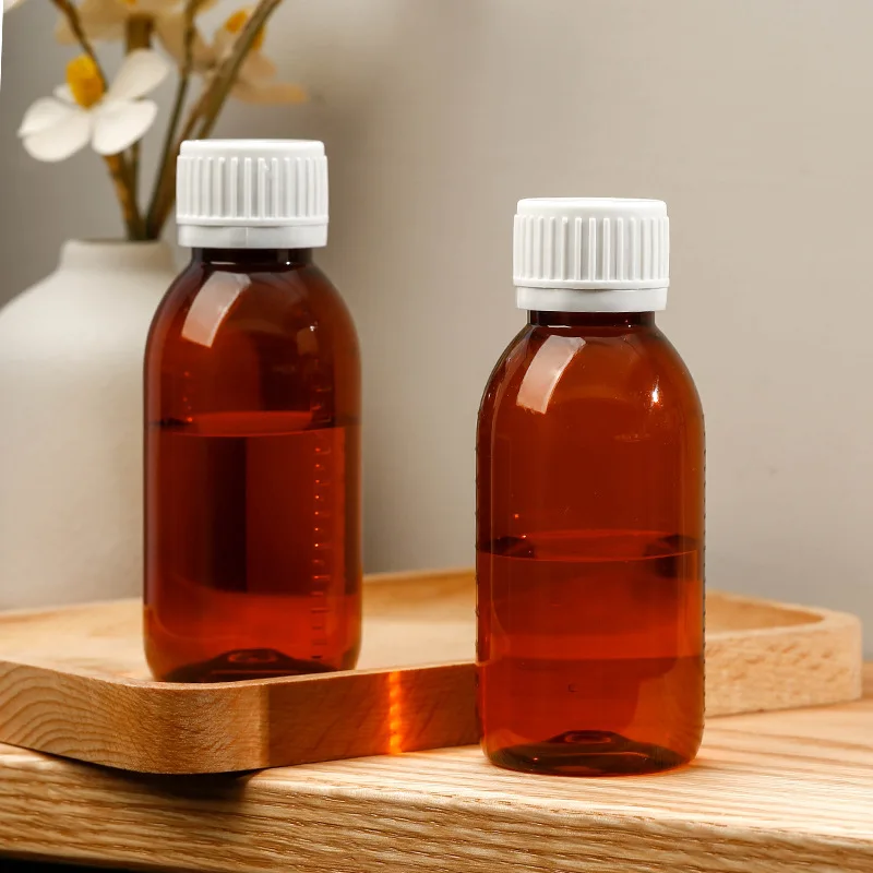 16oz 500ml Empty Amber Cough Syrup Hi-tech Bottle with CRC Red Writing ...