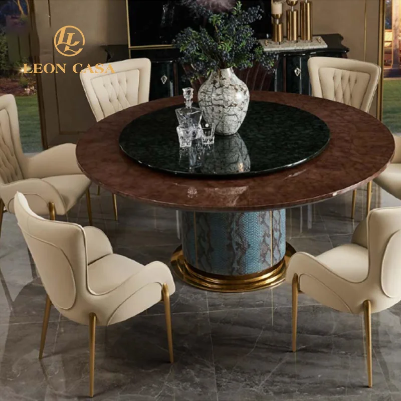 Italian Round Dining Table With Lazy Susan Luxury Round Rotating Dining ...