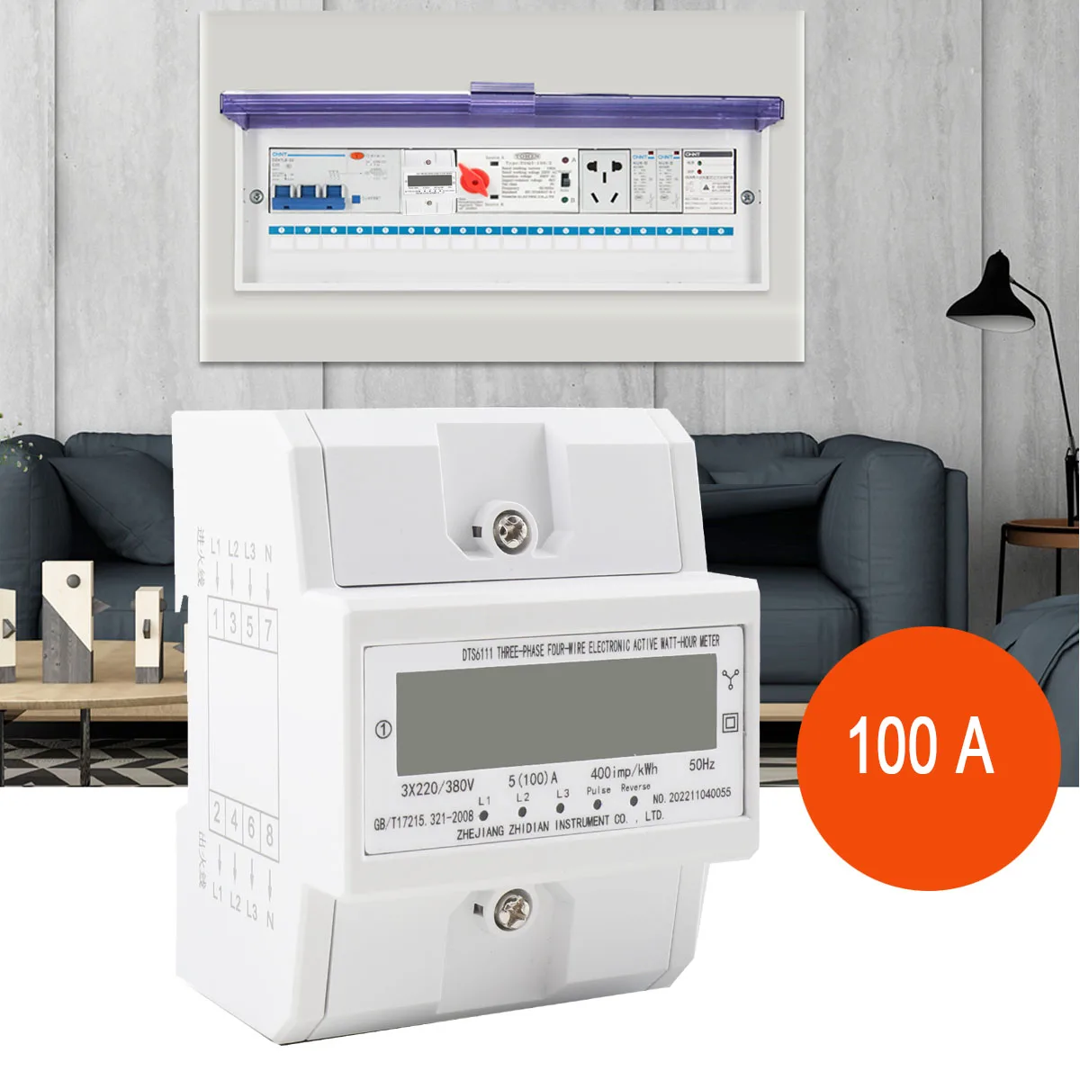 230v 20/80a Single Phase Din Rail-mounted Digital Electric Consumption ...