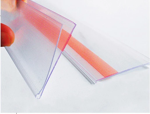 PVC Data Strip Clear Adhesive Label Holder for Supermarket Retail Shelf ...
