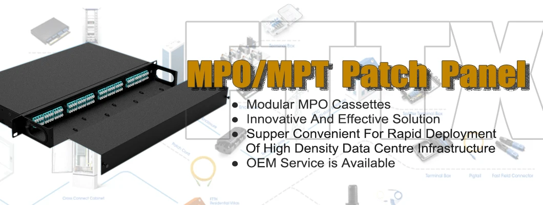 High Density 1u Fibers Rack Mount Fiber Optic Mpo Enclosure Patch Panel ...
