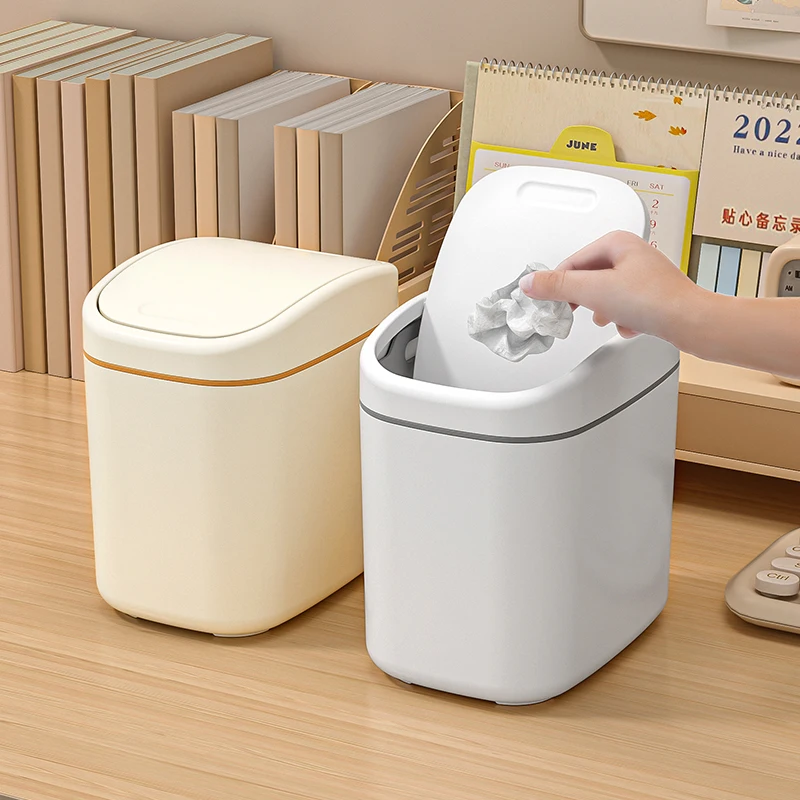 Office Kitchen Round Small Garbage Bin Cute Carton Open Trash Can - Buy ...