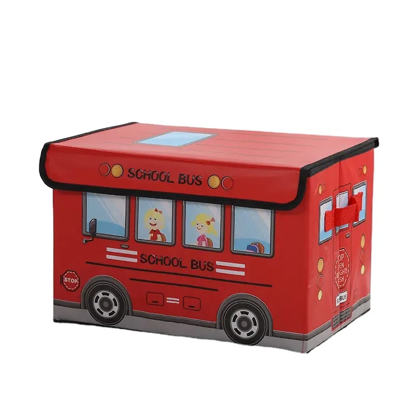 New Arrival Cartoon Design School Bus Foldable Storage Organizer ...
