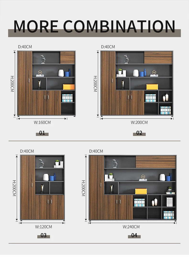 Modern Design Storage Office Furniture Mdf Cupboard File Bookcase ...