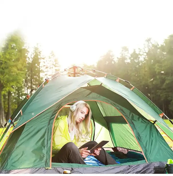 Outdoor Portable Foldable Automatic 2-3 Person Double Decker Tent ...