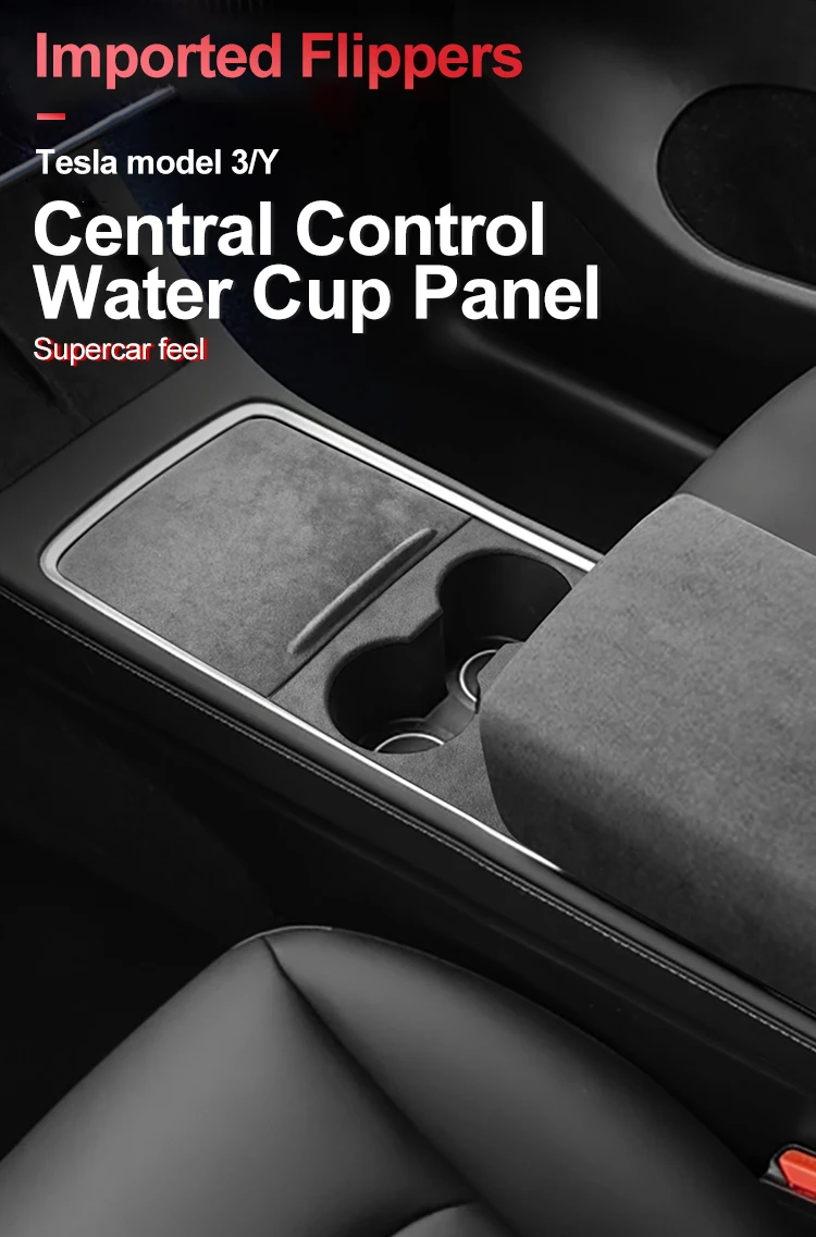Alcantara Trims Center Cups Control Panel Covers For Tesla Model 3/y ...
