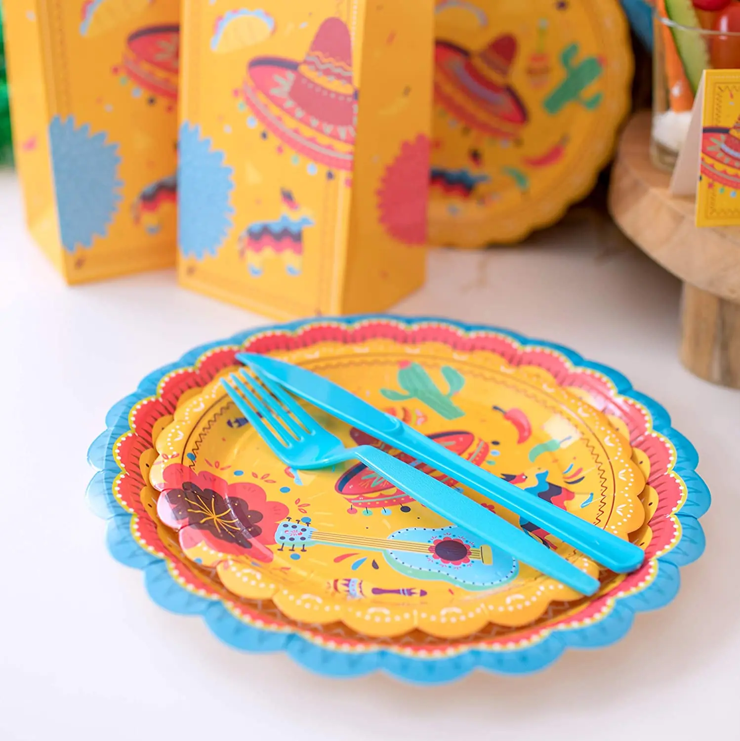 Nicro Mexican Fiesta Carnival Paper Plates Cups Napkins Birthday Party ...