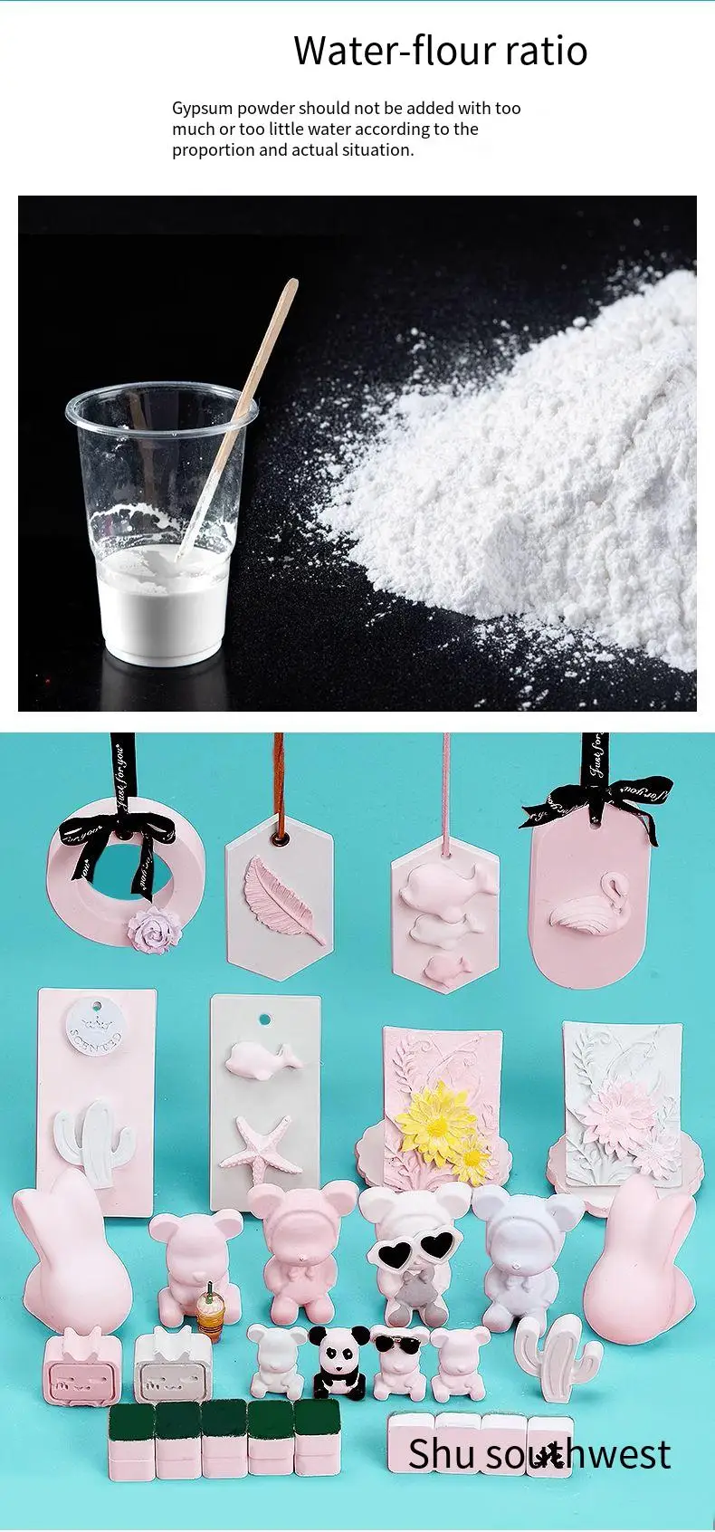 Model Powder White Gypsum - Aromatherapy Gypsum Expanding Stone