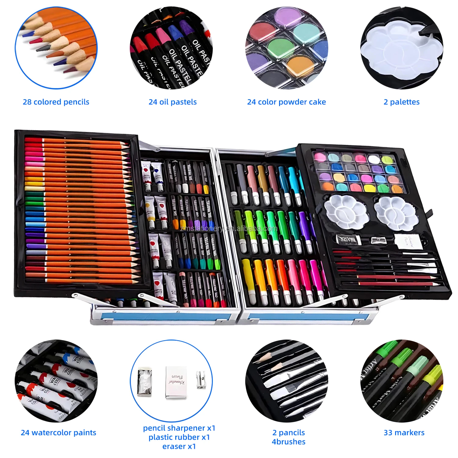145PCS Drawing Supplies - Kid’s Art Kit Box Stationery
