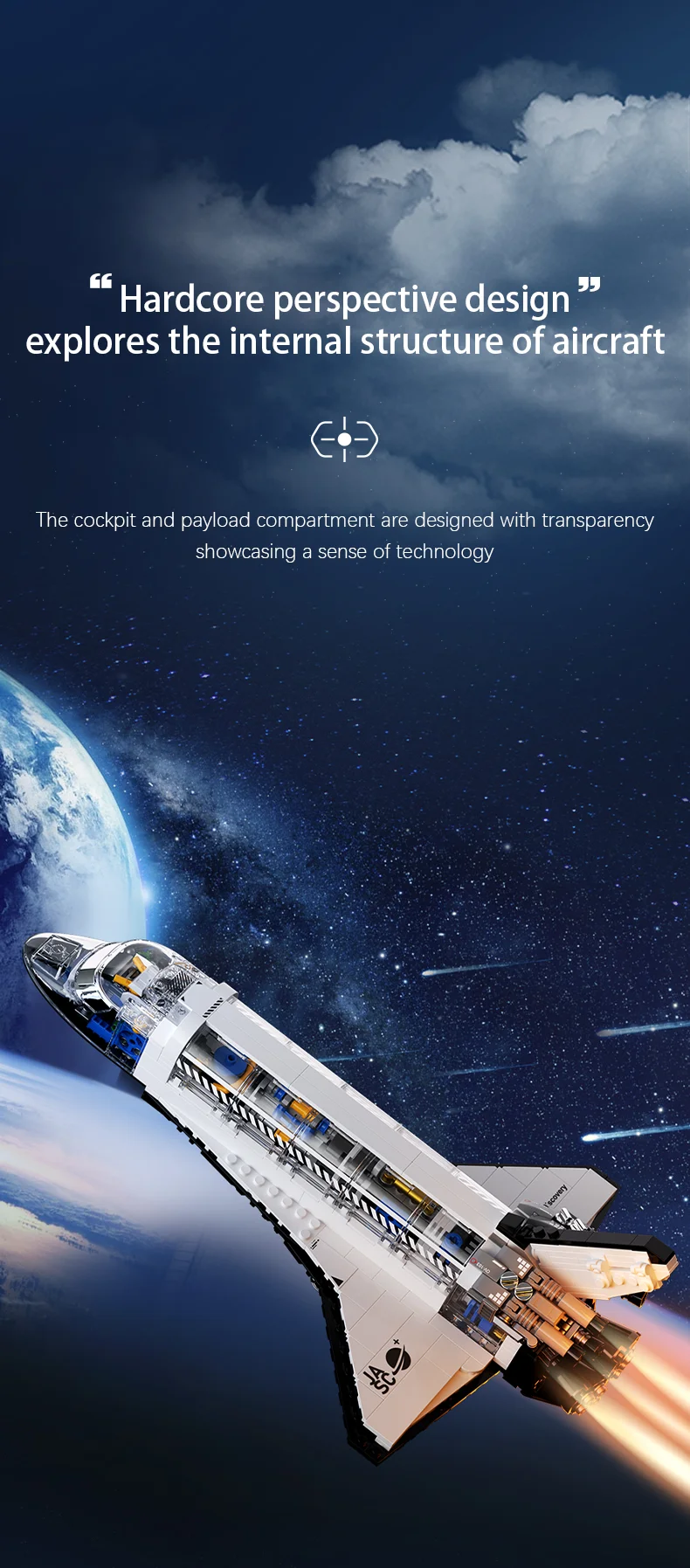 JAKI Aerospace Series DIY Model 50 cm Large Space Shuttle Building ...