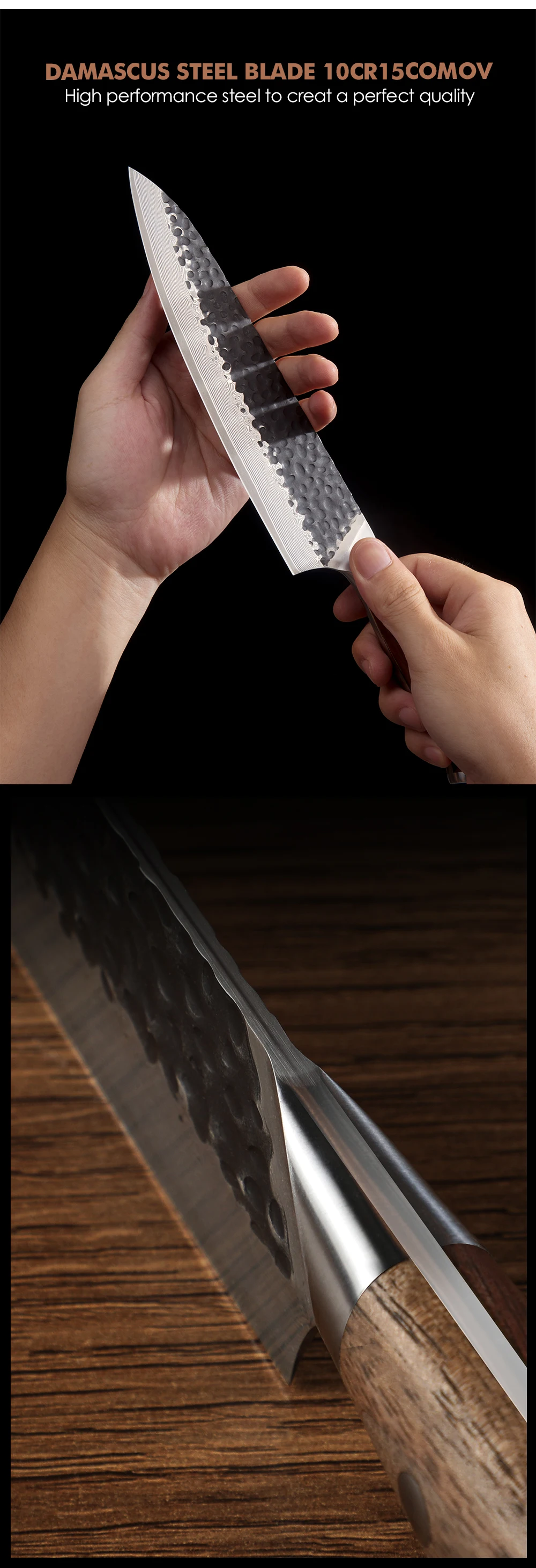 Kitchen Knives Set - Handmade Damascus Steel Knives