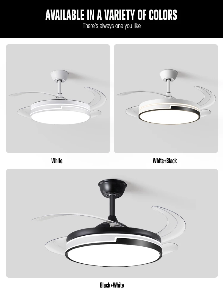 Haoyi 4 Blade Ceiling Fans with LED Lighting - Durable & Efficient
