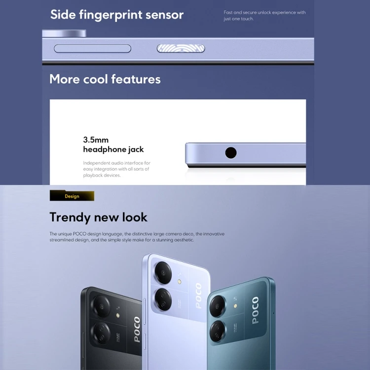 Global Version Xiaomi Poco C65 Celulares 8gb+256gb 6.74 Inch Miui 14 ...