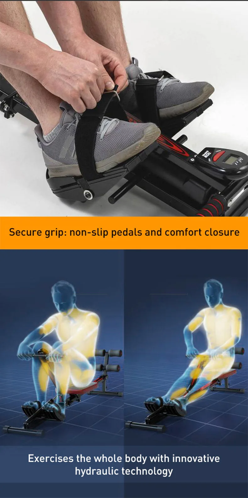 High Quality Speed Digital Monitor Rower With 12 Level Adjustable Resistance 120kg Max Weight ...