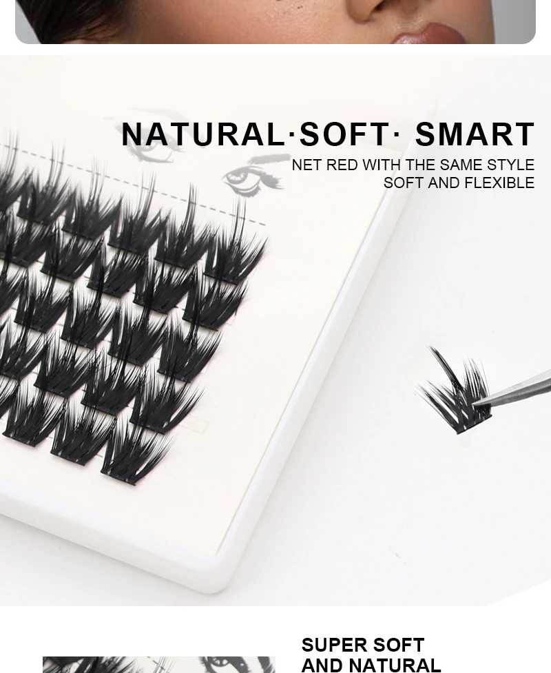 Custom Empty Plastic Lash Cluster Tray Bulk Ultra Thin Band Cluster ...