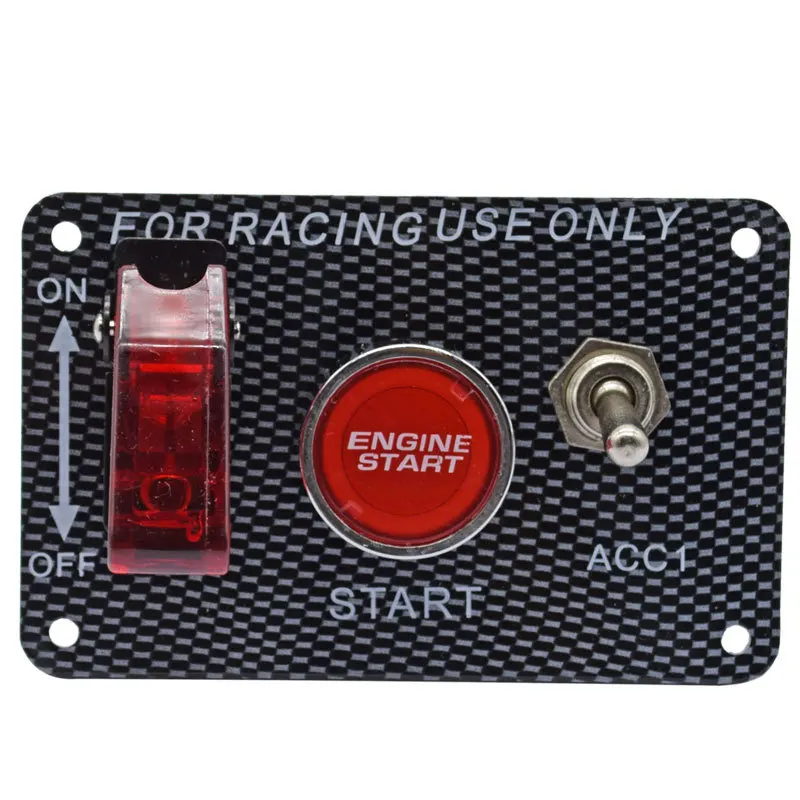 12v Race Car Toggle Ignition Engine Start Push Button Carbon Fiber ...