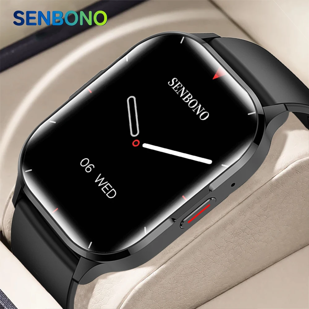 SENBONO Air3 big screen Smart Watch Men 2.01inch AMOLED answer calls ...