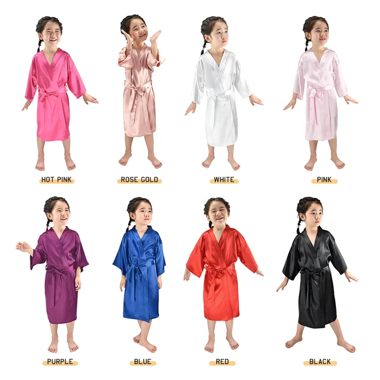 Wholesale Cute Girls Kids Spa Silk Satin Robe 2 Piece Set - Buy Kids ...