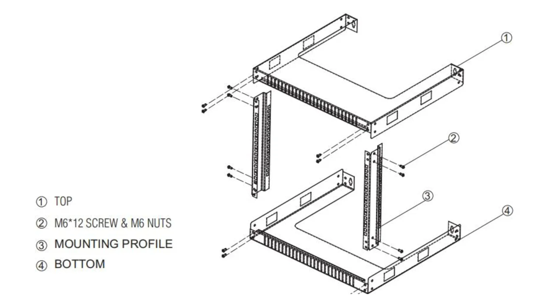 Open Frame Server Rack / Server Network Cabinet 4u 6u Stander 19inch On ...