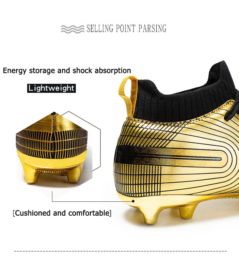 Fashion Chunky Vibrating Football Boots For Men Outdoor Sports Soccer ...