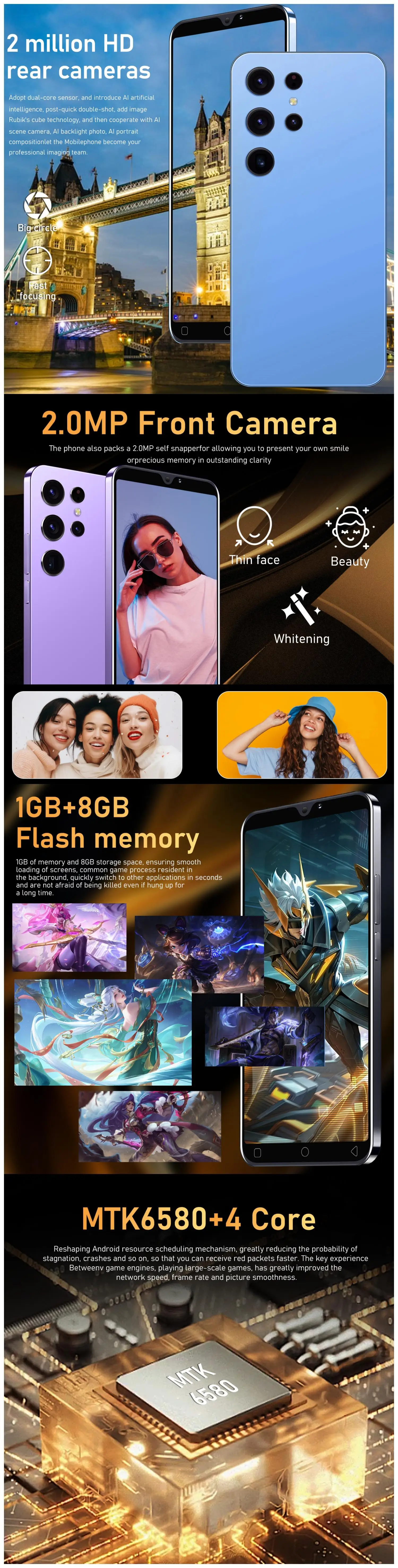 Global Version S23+ Pro Smartphone 1gb+8gb 1500mah 2+2mp 2g/3g Network ...