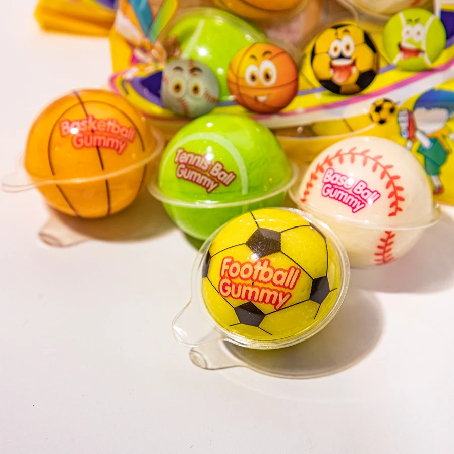 Wholesale Fruit Gummy Ball Shaped Baseball Basketball Gummy Candy With ...