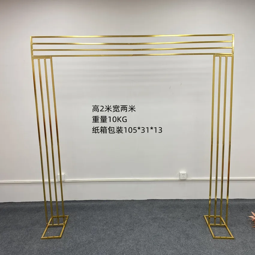 Electroplate Metallic Golden Wedding Backdrop Frame Decorative Props ...