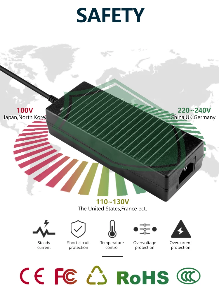 Universal 24V 8A Power Adapter, 200W AC DC Switching Adapter with 4 Pin ...