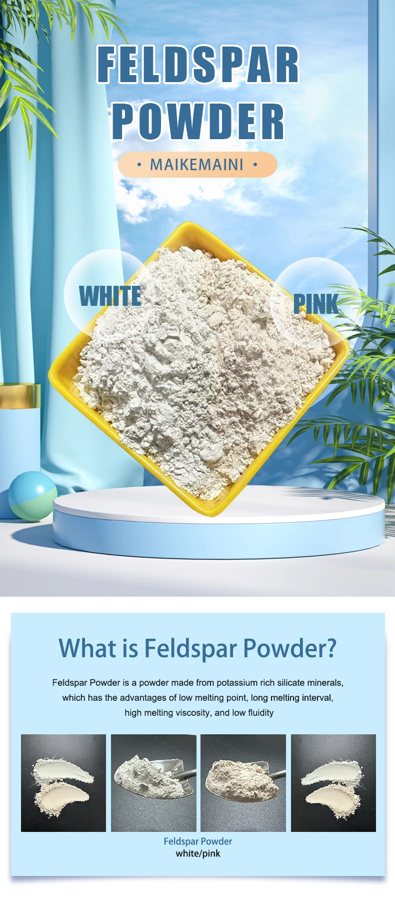 325 Mesh Potassium Feldspar Ceramic Raw Powder - Best Quality