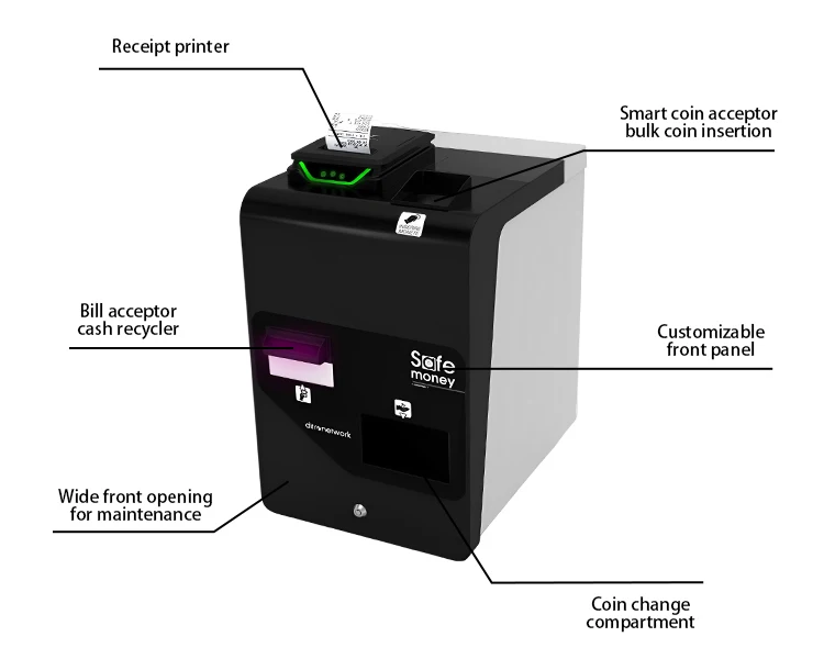 Customized Bill Coin Acceptor Machine Atm Touch Screen Cash Dispenser ...