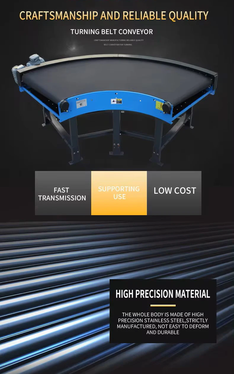 Automatic Production Aluminum 90 Degree Conveyor Belt Turn Curve Belt ...