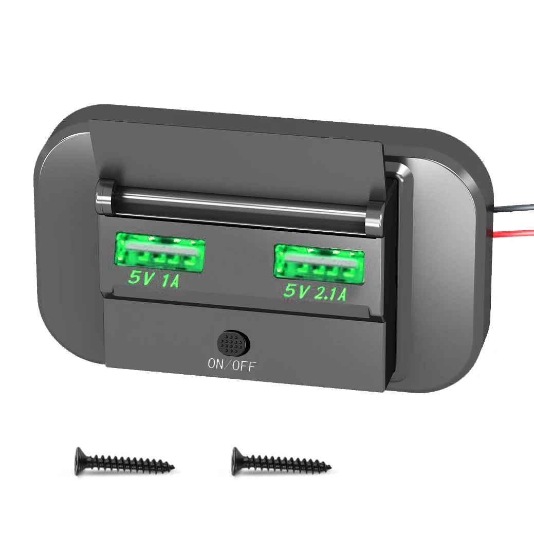 Waterproof Fast Charging Usb Socket With Switch 5v 1a /5v 2.1a Wall ...