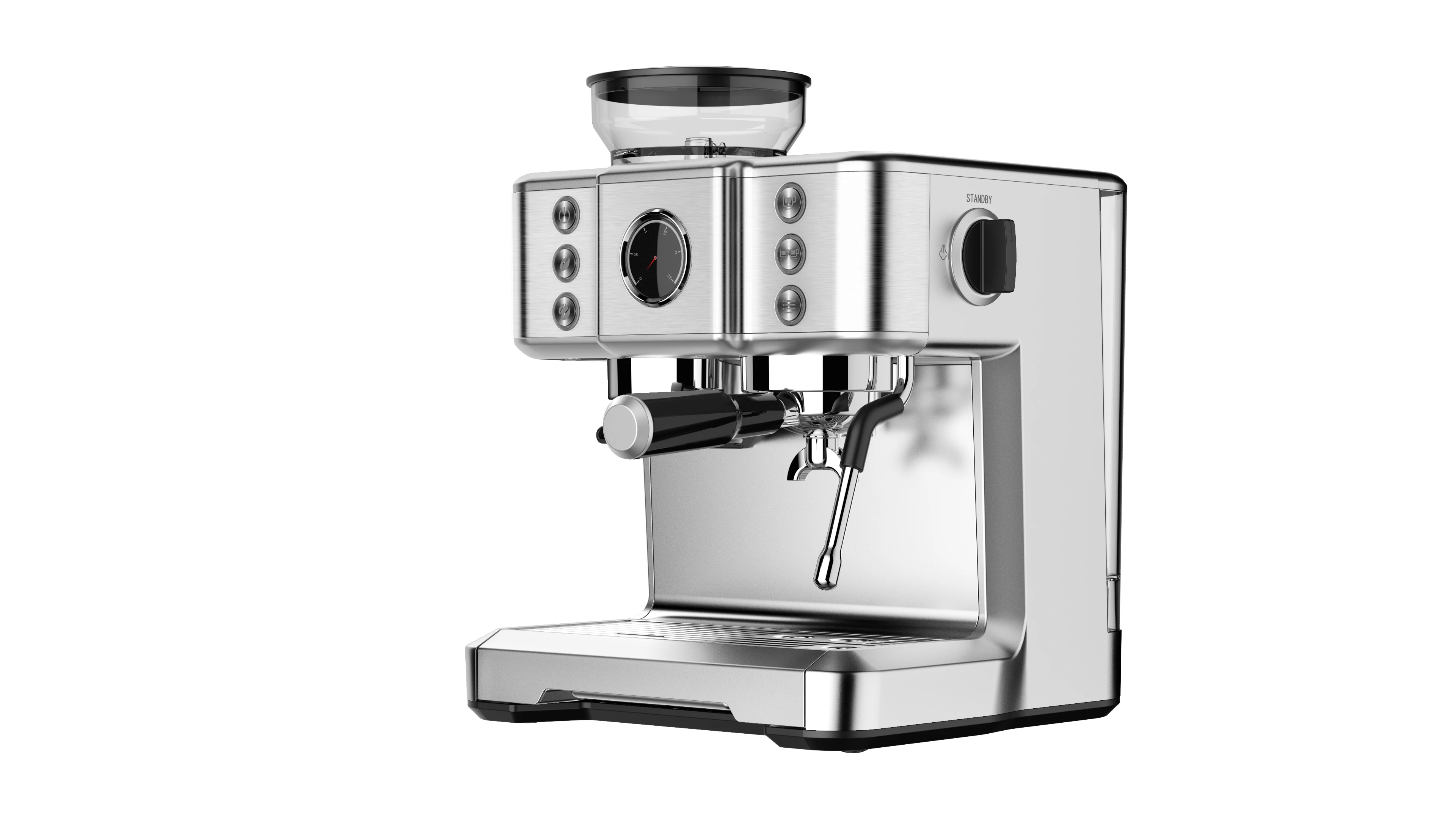 Espresso Coffee Maker Machine Stainless Steel Cappuccino Maker Home ...