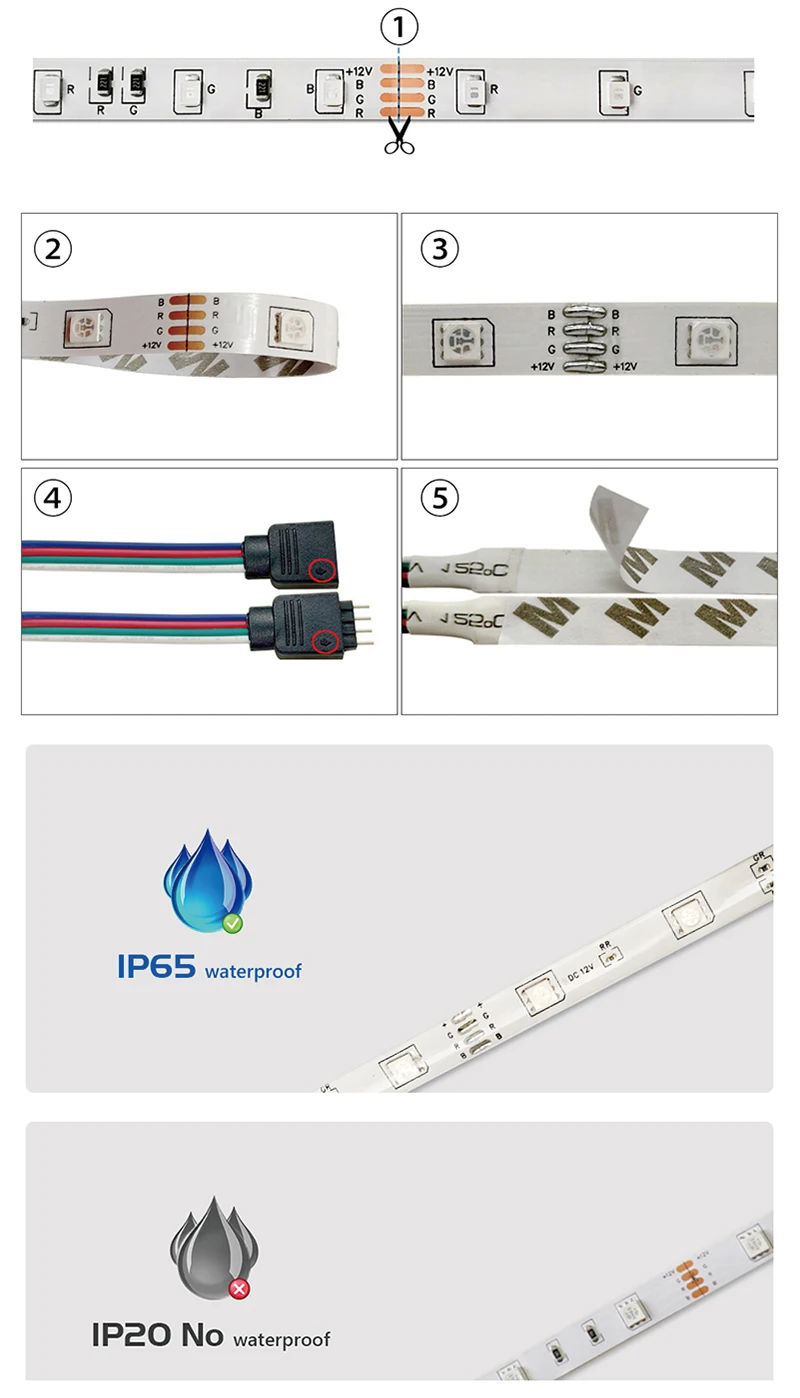 Rgb 5050 Waterproof 10m Flexible 12v 5m Smart Smd Wifi Control 60leds ...