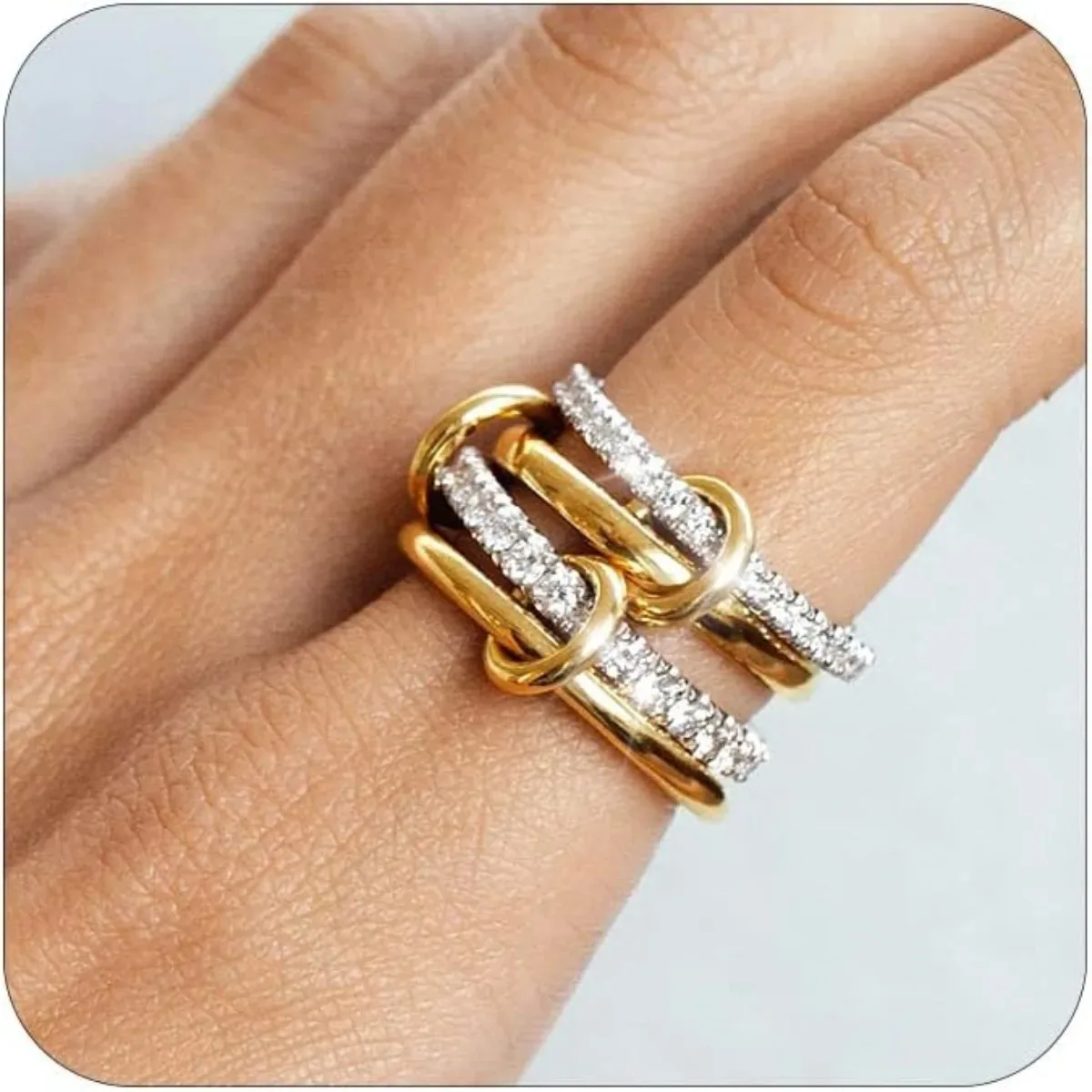 Spinelli Kilcollin Ring Copper Material Two-color Design Micro Paved CZ ...