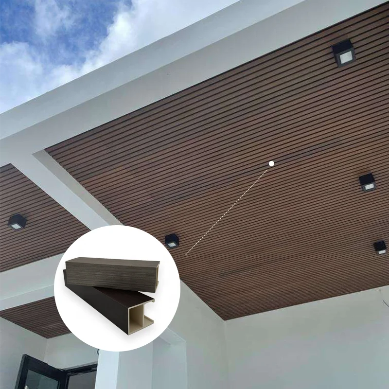 Green Light weight Ceiling Panels Decorative Interior WPC Wood Ceiling ...