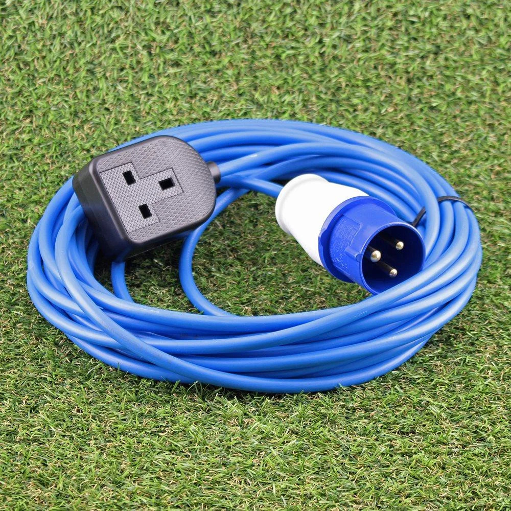 European Standard 16a 230v Blue Male To 1 Gang Socket Hook Up Extension ...